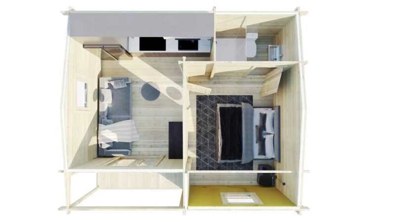 ONE BED TYPE C LOG CABIN 5.8m X 5m | Loghouse.ie