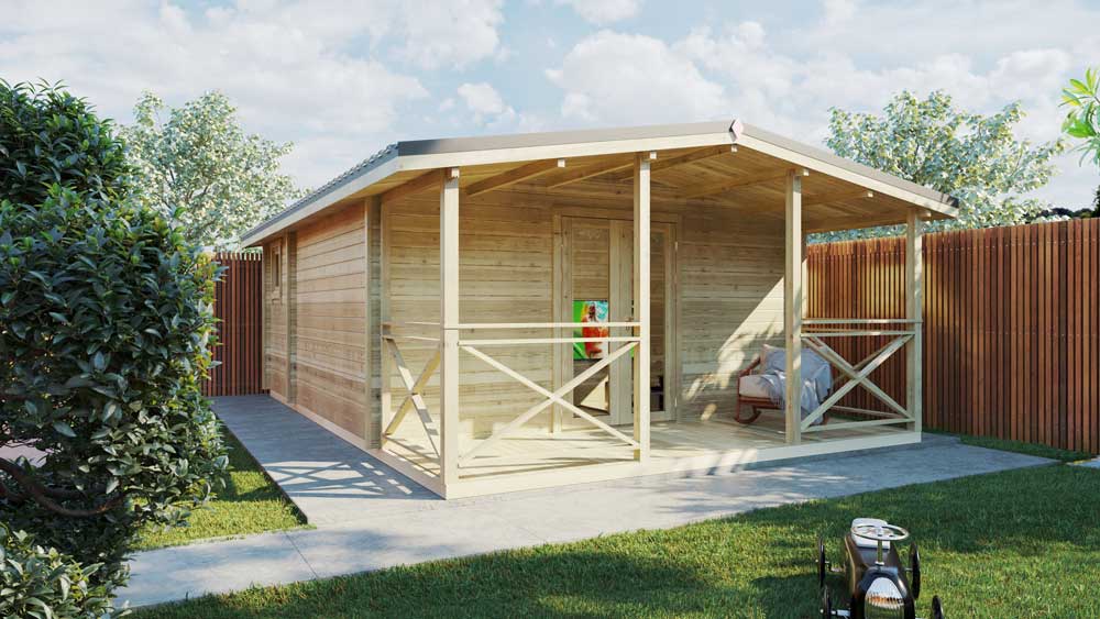 TWO BED TYPE D LOG CABIN 6m X 6m | Loghouse.ie